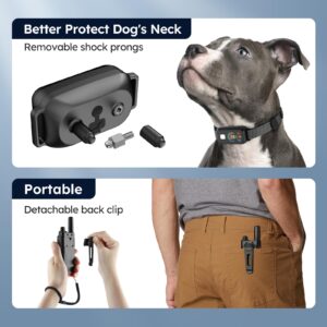 Dog Shock Collar 3300FT with Light for Night Walks, Dog Training Collar with Remote Control, E Collar with Adjustable Pitch Beep,Vibration and Shock,Rechargeable Waterproof Shock Collar for Dogs