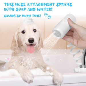 Silkchio Kitchen Sink Faucet Shower Head Attachment - Kitchen Sink Faucet Sprayer with 6 Adapters Compatible with Laundry Bathroom - Dog Bathtub Hose Sprayer for Tub Faucet with Soap Dispenser