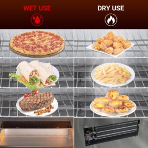 GarveeTech 4-Tier Hot Box Food Warmer 16x23x22.43", 850w Food Warmer Cabinet/Proofing Cabinet with Water Tray, Suitable for 1/1 Size Food Pans, Ideal for Restaurant Pizza, Chicken, Patty, Pastry