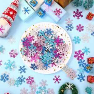 Pasimy 200 Pcs Snowflakes Confetti Decorations frozen birthday confetti winter wonderland christmas table decor glitter snow confetti for Birthday Wedding New Year Xmas Holiday surprise party supplies