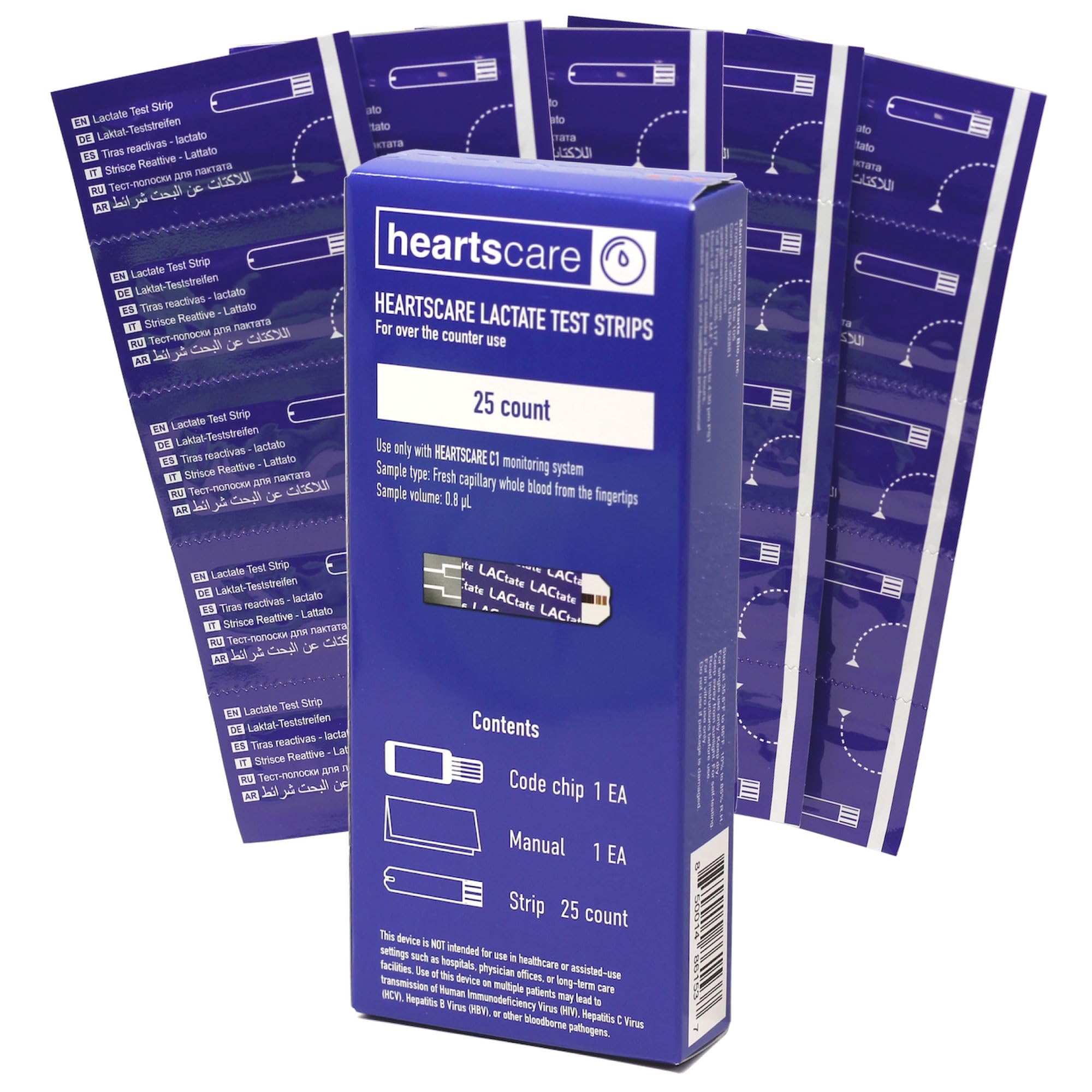 HeartsCare Lactate Strips - 25 Count