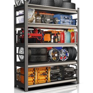 72" h, 3000 lb. heavy duty storage shelving unit | adjustable 5-tier metal garage storage shelves | easy to assemble, storage shelves for basements and garages, 72 "h*36 "w*16 "d