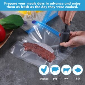 60 Pack Sous Vide Bags Vacuum Sealer Bag for Food, 4 Sizes Reusable Food Bags Vacuum Zipper Storage Bags with Air Valve Double Layers Food Storage