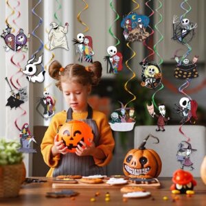 32 PCS Nightmare Christmas Hanging Swirls Birthday Party Decorations, Nightmare Christmas Theme Birthday Party Supplies