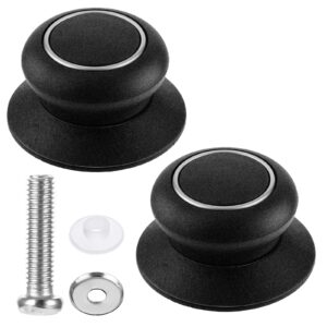 pot lid knob replacement knob universal pot lid knob, kitchen cookware lids knob, black pot lid holding handle knobs for kettle cover glass saucepan lid pot