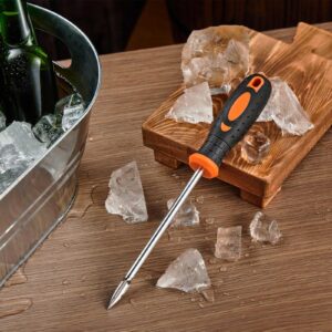 Ice Pick, Ice Pick for Breaking Ice, for Kitchen, Bars, Bartender, Ice Carving Tool, Ice Chipper, Hardened Stainless Steel Blade Head