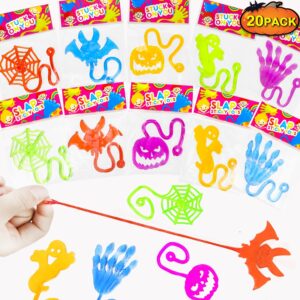 kannove halloween sticky hands toys gifts for kids 20 pcs, halloween treats non candy basket goodie bag stuffer fillers party favors prizes for toddlers, halloween trick or treat toys for boys girls