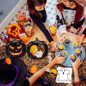 100 PCS Halloween Paper Plates and Napkins Black Pumpkin Orange Plates for Halloween Party Supplies Halloween Birthday Party Decorations