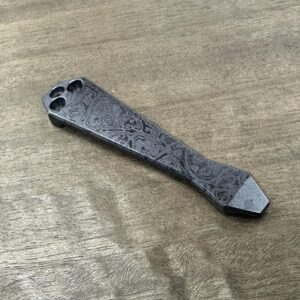 Oil Slick ALIEN engraved Zirconium Dmd CLIP for most Spyderco models