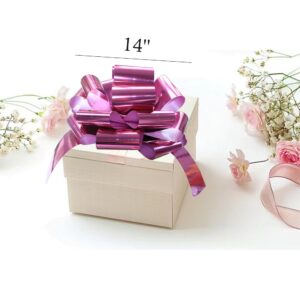 1Pcs 14 InchGiant Gift Bow, Giant Pink Car Bow Large Gift Bow for Large appliances,Bikes,Table Decorations and Party Events Decoration (Pink)