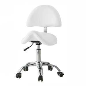 zhuiyi saddle chair dental hygienist saddle chair, adjustable height rolling ergonomic swivel chair, office chair for kitchen/shop/hospital(b)