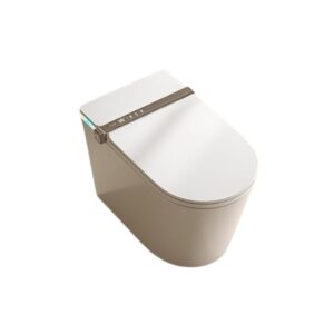 Smart Bidet Toilet with Built-In Bidet - Elongated Toilet with Side Knob - Heated Bidet Seat -One Piece Bidet Toilet Seats with Foot Sensor Operation - Auto White Toilet with LED Display for Bathroom