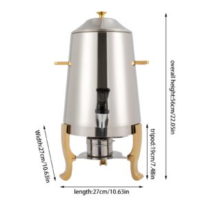 3.5 Gallon Hot Beverage Dispenser, Stainless Steel Coffee Urn Chafer, Hot Drinks Dispenser for Milk Coffee Tea Water Juice - Parties Event Buffet Catering, Alcohol heating