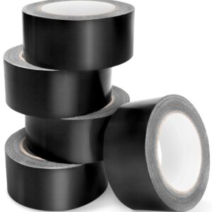 WeLiu Duct Tape Heavy Duty 5 Pack 150 Yards Black Duct Tape 9 Mil Flexible No Residue Non-Reflective Bulk Value for Indoor Outdoor Repairs Professional Industrial Use (2 inches x 30 Yards per Roll)