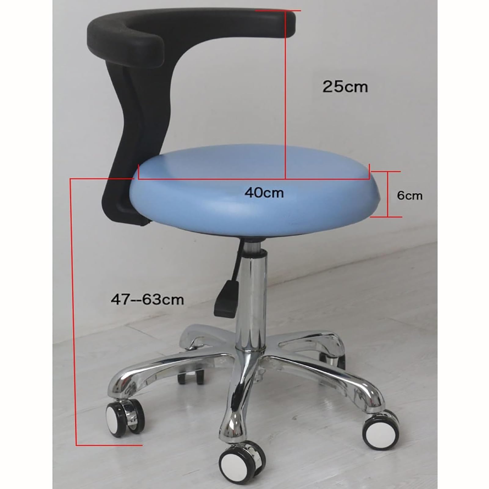 ZHUIYI Medical Dentist Chair/Dental Stool, Height Adjustable Doctor Chair with 360 Degree Rotation Backrest and Seat Dental Mobile Chair(C2)