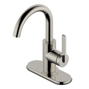 derengge bathroom faucet,single handle bathroom sink faucet with water supply line,1 hole or 3 hole lavatory vantity faucet with pop-up drain,polished nickel finished,f-1328-pn