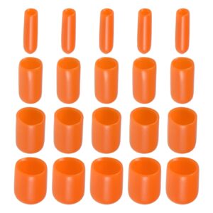 rebower 40 pack screw thread protector cover rubber end caps, [for screw, bolt, rod end cap] - 1/8 inch 1/4 inch 3/8 inch 1/2 inch inner dia/orange