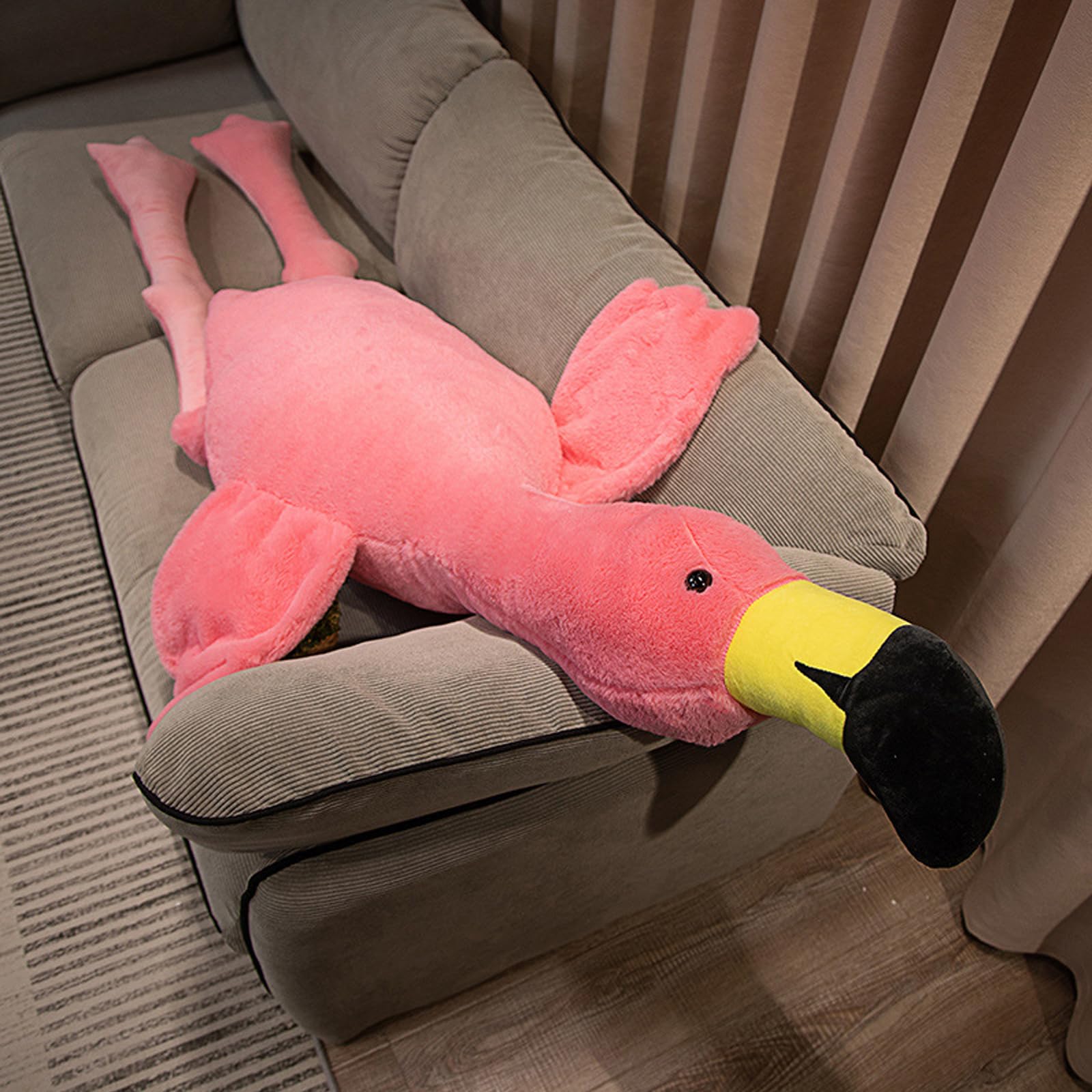 TZMAPU Giant Flamingo Stuffed Animal，63" Pink Flamingo Plush Pillow ，Stuffed Flamingo Soft Plush Doll Toys，Gift for Kids and Adults（Pink 63inch）