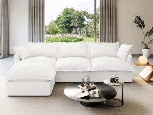 gtilzria modular cloud sectional linen sofa for living room,l shape couch with reversible chaise,deep seat couch,down filled sofas,detachable washable couches cushion covers,for apartment,office,white