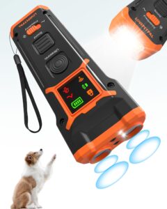 2024 dog training bark deterrent device, anti-barking device with hd display and led flashlight for dogs, stop bad behavior without yelling or swatting, ultrasonic stopper alternative to shock collars