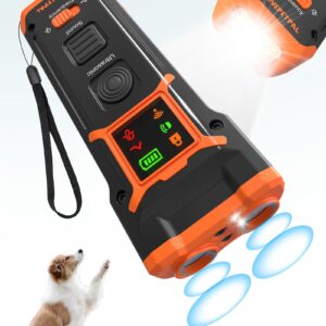 2024 Dog Training Bark Deterrent Device, Anti-Barking Device with HD Display and LED Flashlight for Dogs, Stop Bad Behavior Without Yelling or Swatting, Ultrasonic Stopper Alternative to Shock Collars