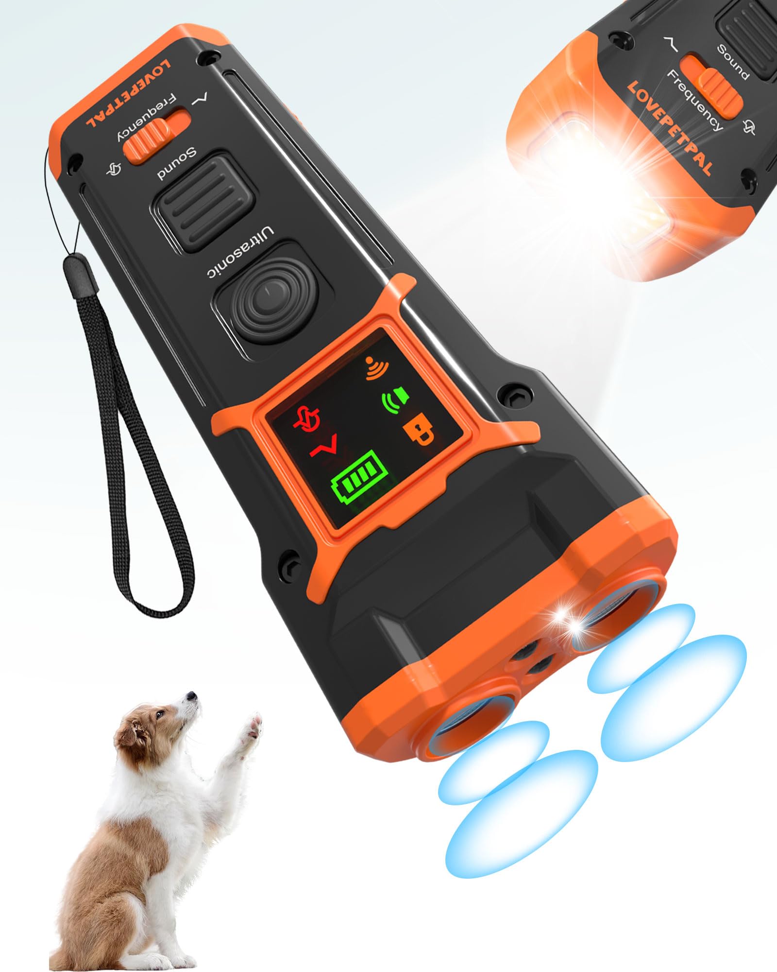 2024 Dog Training Bark Deterrent Device, Anti-Barking Device with HD Display and LED Flashlight for Dogs, Stop Bad Behavior Without Yelling or Swatting, Ultrasonic Stopper Alternative to Shock Collars