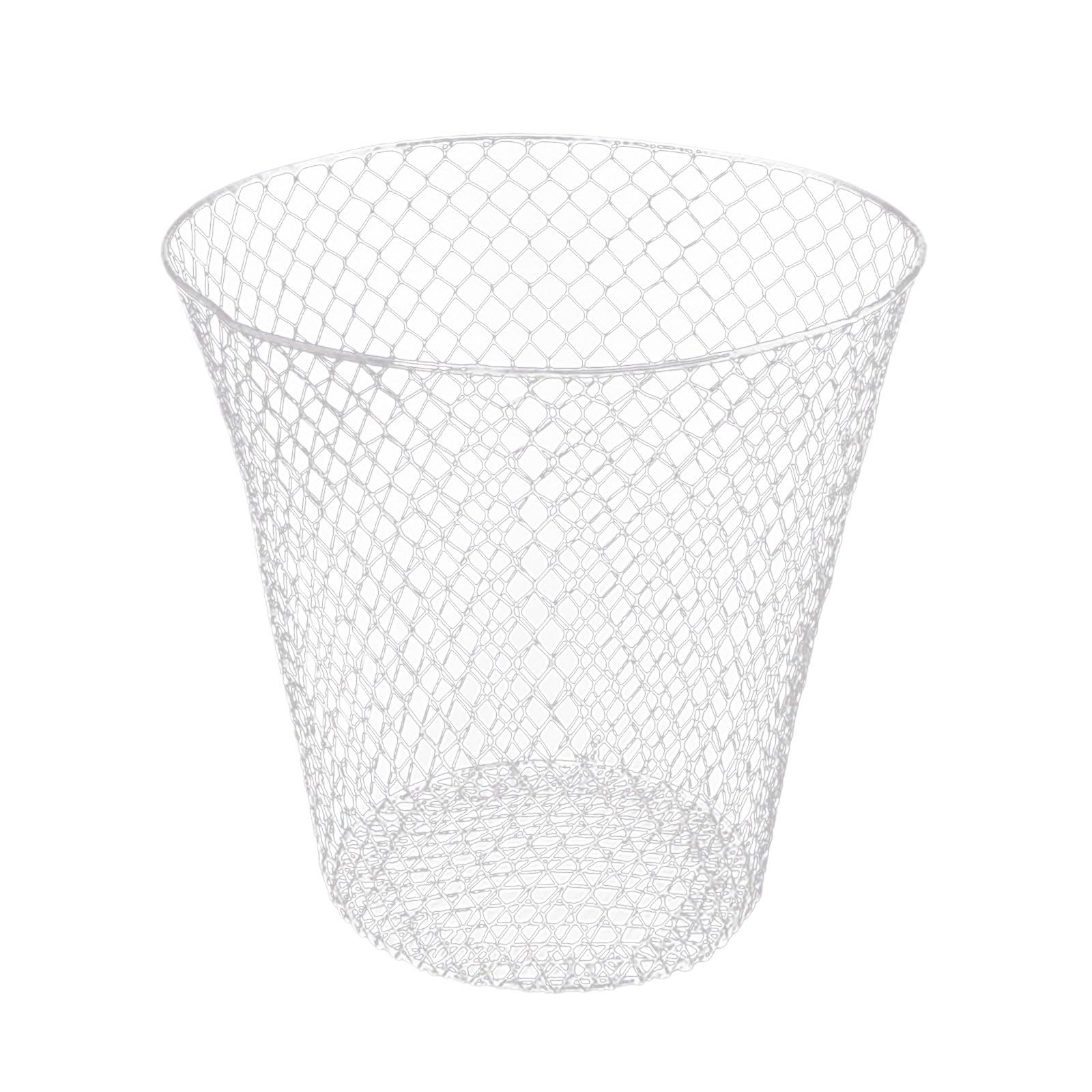 Generic Waste Basket, Wire Mesh Round Waste Lightweight Trash Can, 9in Mesh Open Top Wastebasket, Recycling Use Desk Office School Garbage Cans Home Essential Bins & Trash Storage (1, Black)