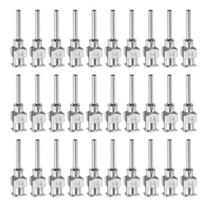 harfington 30pcs 14gauge stainless steel dispensing needles, 1/2" all metal glue needle tube blunt tips luer lock for thick liquids, ink, glue, lab use