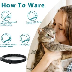 Calming Collar for Cats, 4 Pack Calming Cat Collars, Pheromone Collar for Cats, Cat Anti Anxiety Relief for 30 Days, Natural Scent Adjustable Appeasing Calm Kittens Kitty Collar for All Cats (Black)