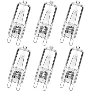 miarala g9 halogen light bulbs 40w 120v warm white 2700k dimmable 6-pack, no flicker