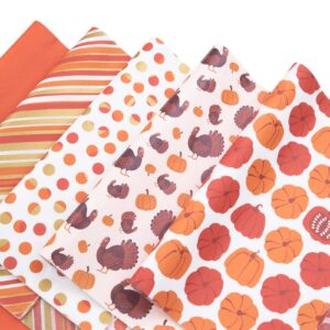 paper faie 100 sheets thanksgiving fall gift tissue paper bulk, pumpkin turkey polkadots, gold orange gift wrapping paper for gift bags box, flower, autumn harvest decoration gift packaging, 20x14''