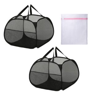 pop up laundry hamper 2packs 90l large capacity foldable laundry basket mesh collapsible hamper with reinforced carry handles for laundry room, bathroom, kids room, college dorm