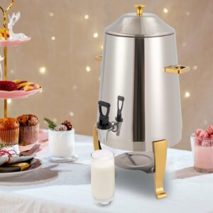 3.5 Gallon Hot Beverage Dispenser, Stainless Steel Coffee Urn Chafer, Hot Drinks Dispenser for Milk Coffee Tea Water Juice - Parties Event Buffet Catering, Alcohol heating