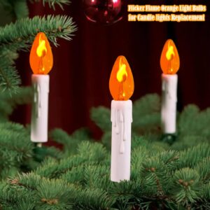 Halloween Flickering Flame Light Bulbs, C7 Orange Flicker Flame Light Bulbs E12 Base Bulb, Flame Light Bulb for Candle Chandelier Nightlight String Lights Christmas Halloween Decor, 1 Watt, 12 Pack