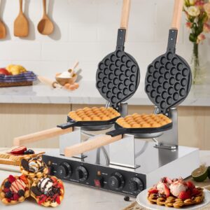 Bubble Waffle Maker 2800W Electric Bubble Waffle Maker Machine Non-stick Egg Waffle Maker Bubble Waffle Baker for Home and Commercial Use