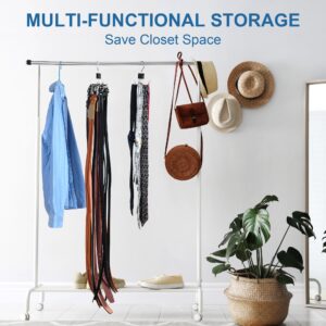 2PCS Selumie Belt Organizer Hanger, Belt Hanger for up to 48 Belts, Sturdy Wooden Belt Hanger, 360° Swivel Closet Belt Organizer, Space Saving Belt, Vest, Scarf Organizer, Closet Accessory