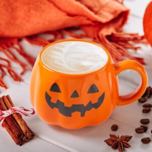 Halloween Pumpkin Mug, Pumpkin Shaped Mug, Halloween Pumpkin Mug Decorations, Cute Pumpkin Cup 12 Ounce