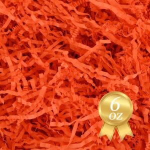 tcairg - 6 oz orange crinkle cut paper shredded paper for gift baskets gift boxes filler, wedding birthday christmas easter valentine’s packing wrapping paper