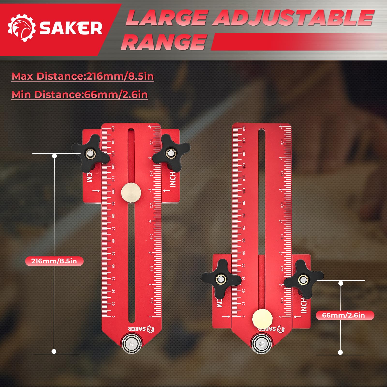 Saker Thin Rip Jig Table Saw Jig Guide, Making Repetitive Narrow Strip Cuts, Fit for 3/4" x 3/8" Slots, for Table Saw Band Saw Router Table