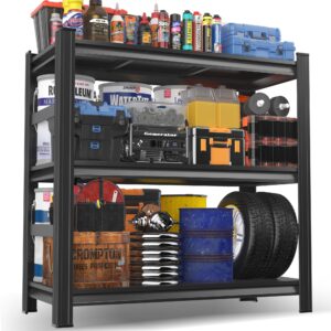 36 "h heavy duty adjustable 3-tier metal shelving|garage shelving with 1000 lbs. load capacity|easy-to-assemble shelving|36 "h*35.5 "w*15.8 "d, rustproof, suitable for bathrooms, basements