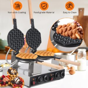 Bubble Waffle Maker 2800W Electric Bubble Waffle Maker Machine Non-stick Egg Waffle Maker Bubble Waffle Baker for Home and Commercial Use