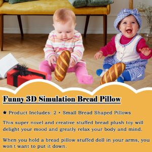 zhidiloveyou 2PCS 11.8" Bread Pillow Plush Funny Stuffed Bread Shaped Toy Gift for Kids Adults