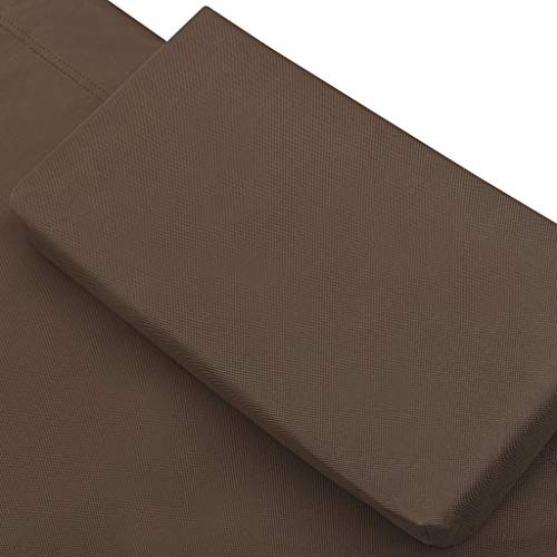 GROSERY Patio Lounge Bed Fabric Brown,Weatherproof Lounge Bed with Pillows for Garden, Patio, and Beach Relaxation Outdoor Furniture