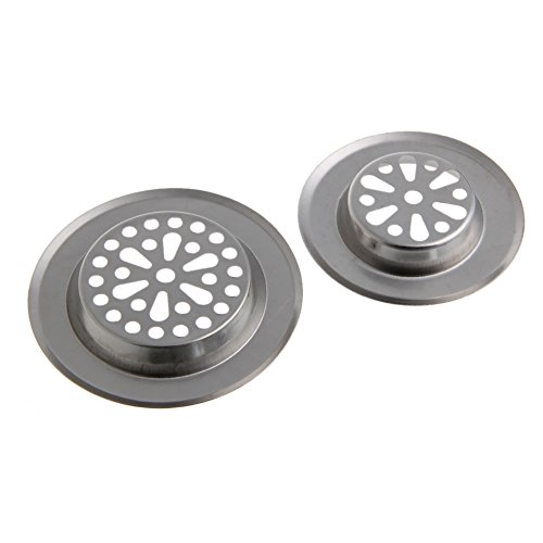 KAKASEA Stainless Steel Sink Strainer Kitchen Bath Hair Catcher Trap Drain Filter, Silver