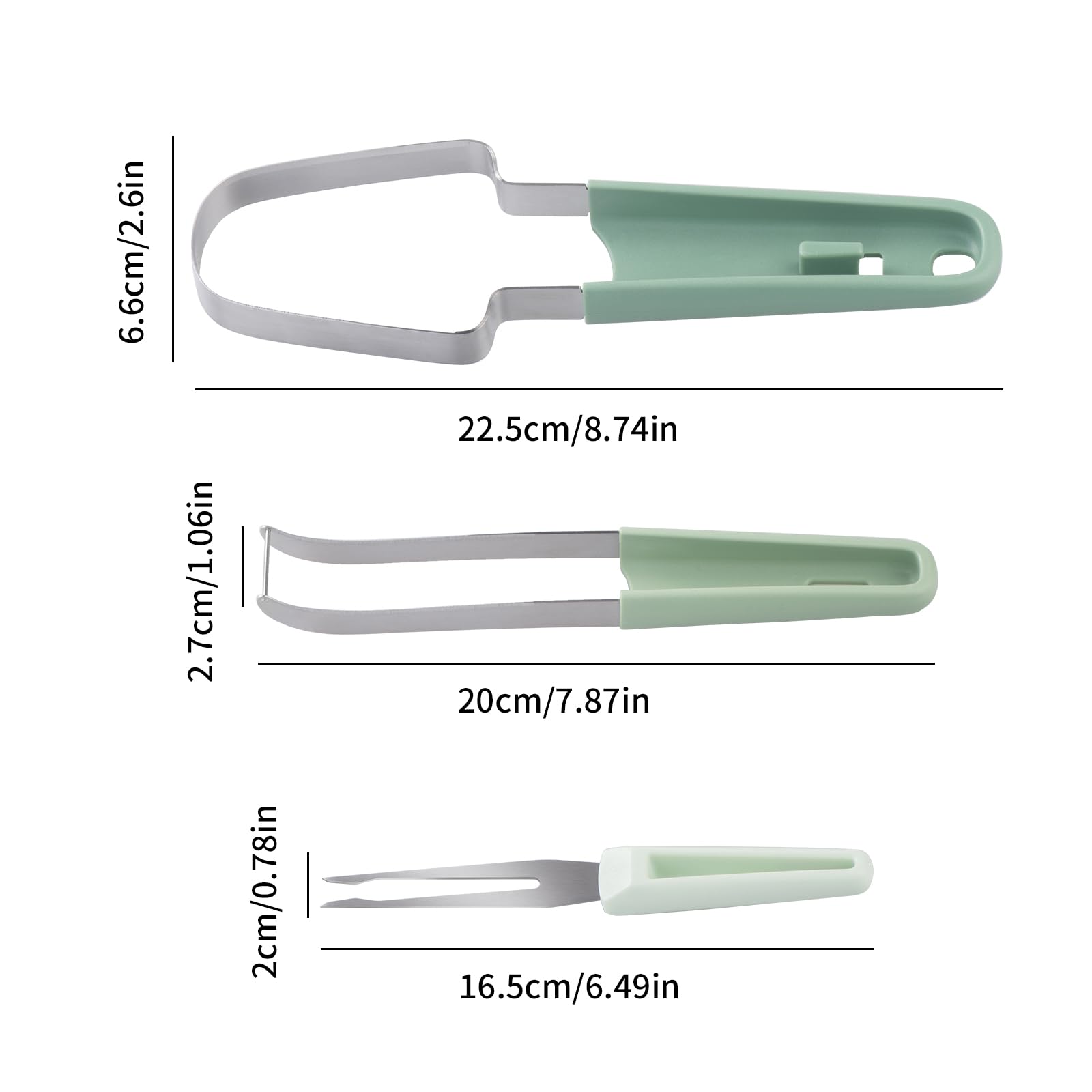 Choxila 3-in-1 Watermelon Fork Slicer Cutter, Stainless Steel Watermelon Popsicle Cutter, Watermelon Cutter Slicer Tool, Fruit Cutter for Home, Picnic, and Camping