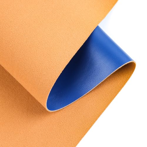 Faux Leather Vinyl Upholstery Fabric, 54 x 36 inches Synthetic Repholstery Leather Vinyl, Soft Touch Distressed DIY and Craft Material (Royal Blue, Cut by The Yard)