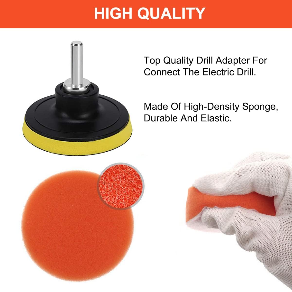 Car Polishing Pads for Drill, 29PCS Buffer Drill Attachment with 2 Adapters, Wool Buffing Pads Kit, Foam Buffer Polisher, for Sanding, Polishing, Waxing