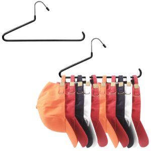 eiito 2 pack hat hangers for closet,hat hangers space-saving,metal hat racks for 20 baseball caps,hat holder for closet storage,ball cap organizer,black