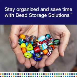 Bead Storage Solutions Elizabeth Ward Plastic Tray and Bead Organizer, 78 Containers of Various Sizes, Tray, and Lid for Beads, 8 Pack, Clear