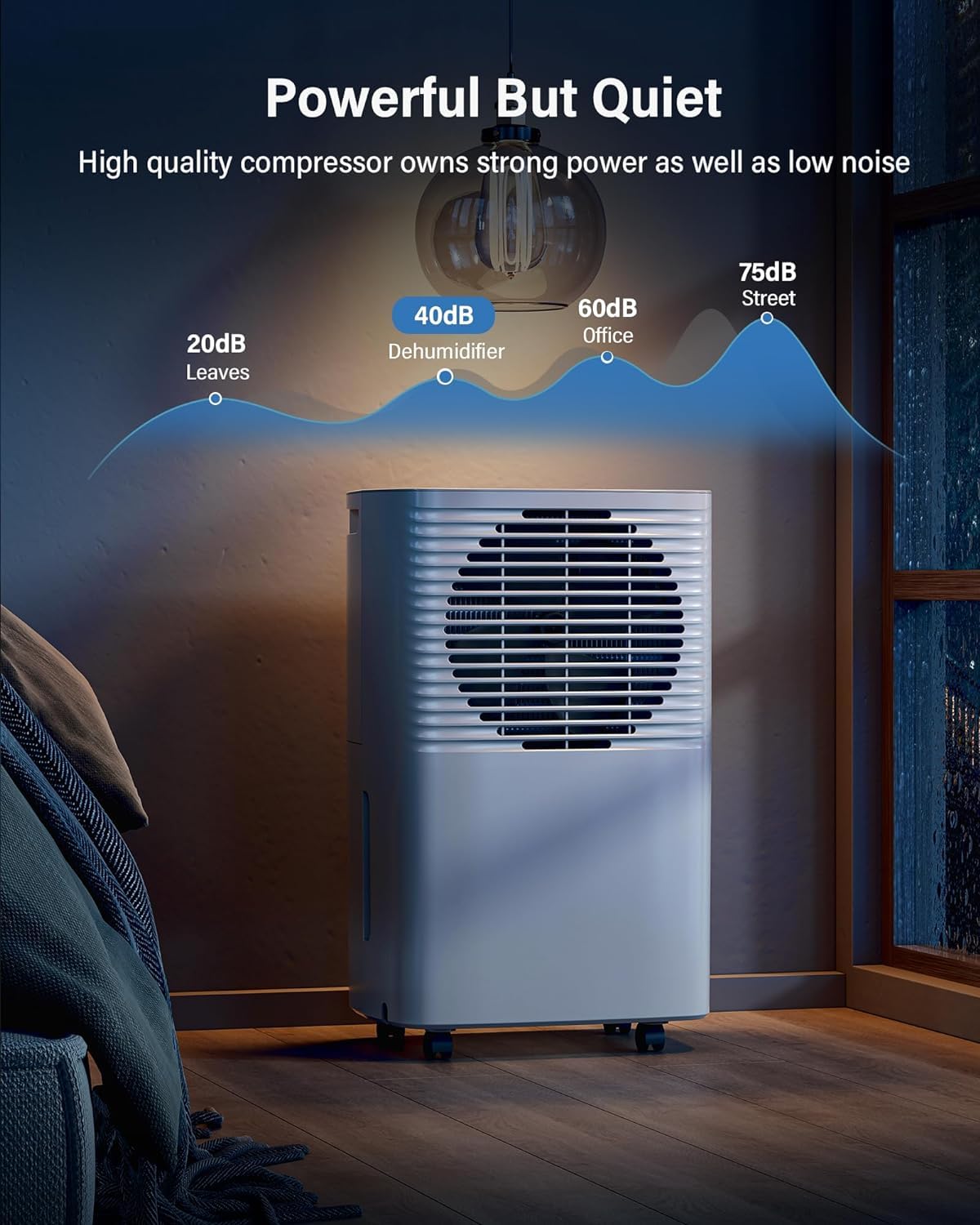 30-Pints Dehumidifier for Basements - 1500 Sq. Ft. Dehumidifier with Auto or Manual Drainage - Compact Dehumidifier with Intelligent Humidity Control | Auto Defrost | Dry Clothes